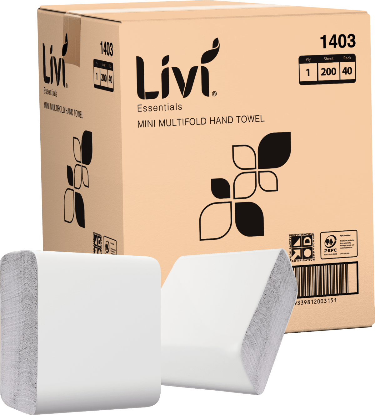 Livi Everyday 1 Ply Mini Multifold Paper Towel-200 Sheets-Carton of 40 ...