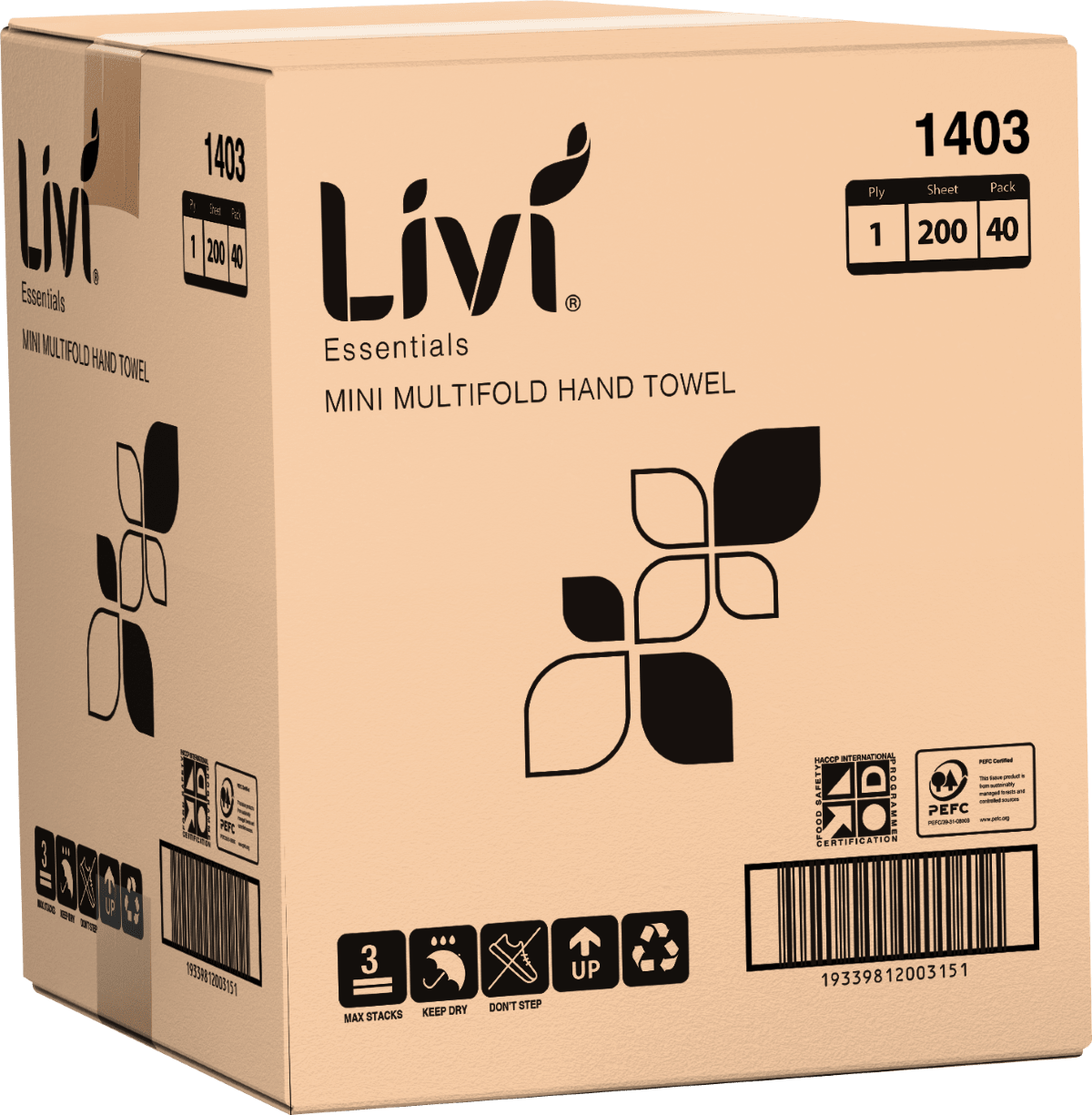 Livi Everyday 1 Ply Mini Multifold Paper Towel-200 Sheets-Carton of 40 ...