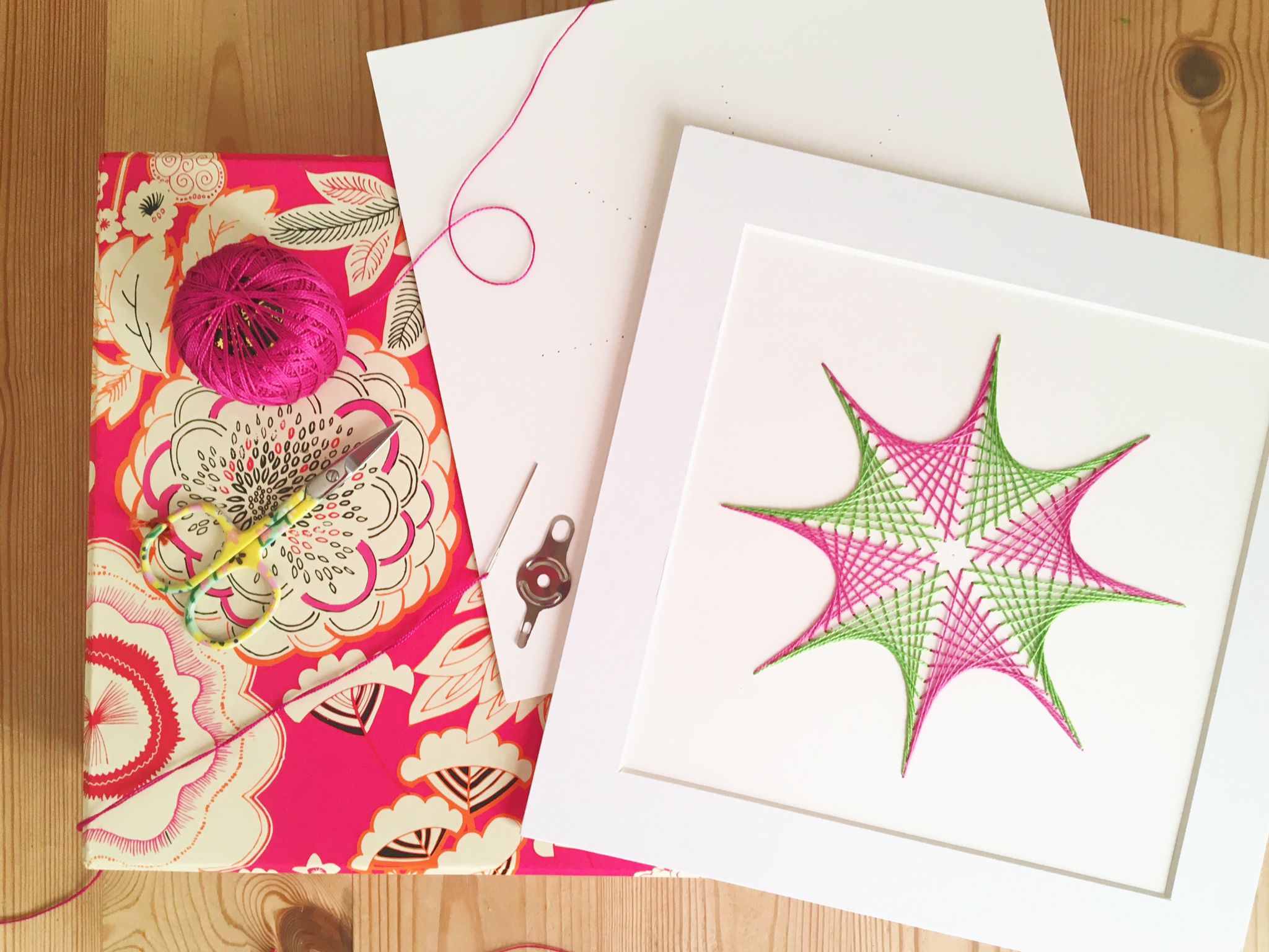 Mounted 8-Point Star String Art Kit | Obby