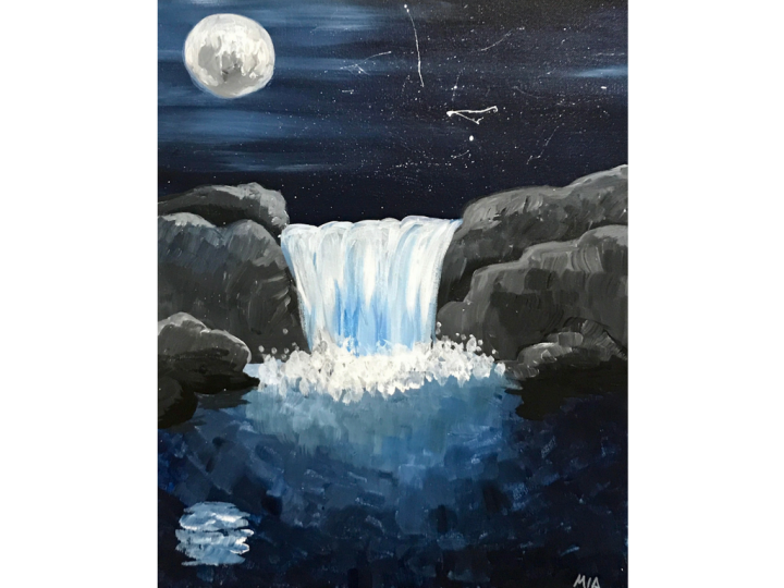 Waterfall in Moonlight