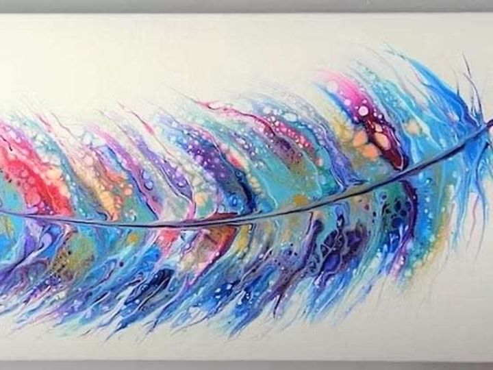 Acrylic Pour Feather