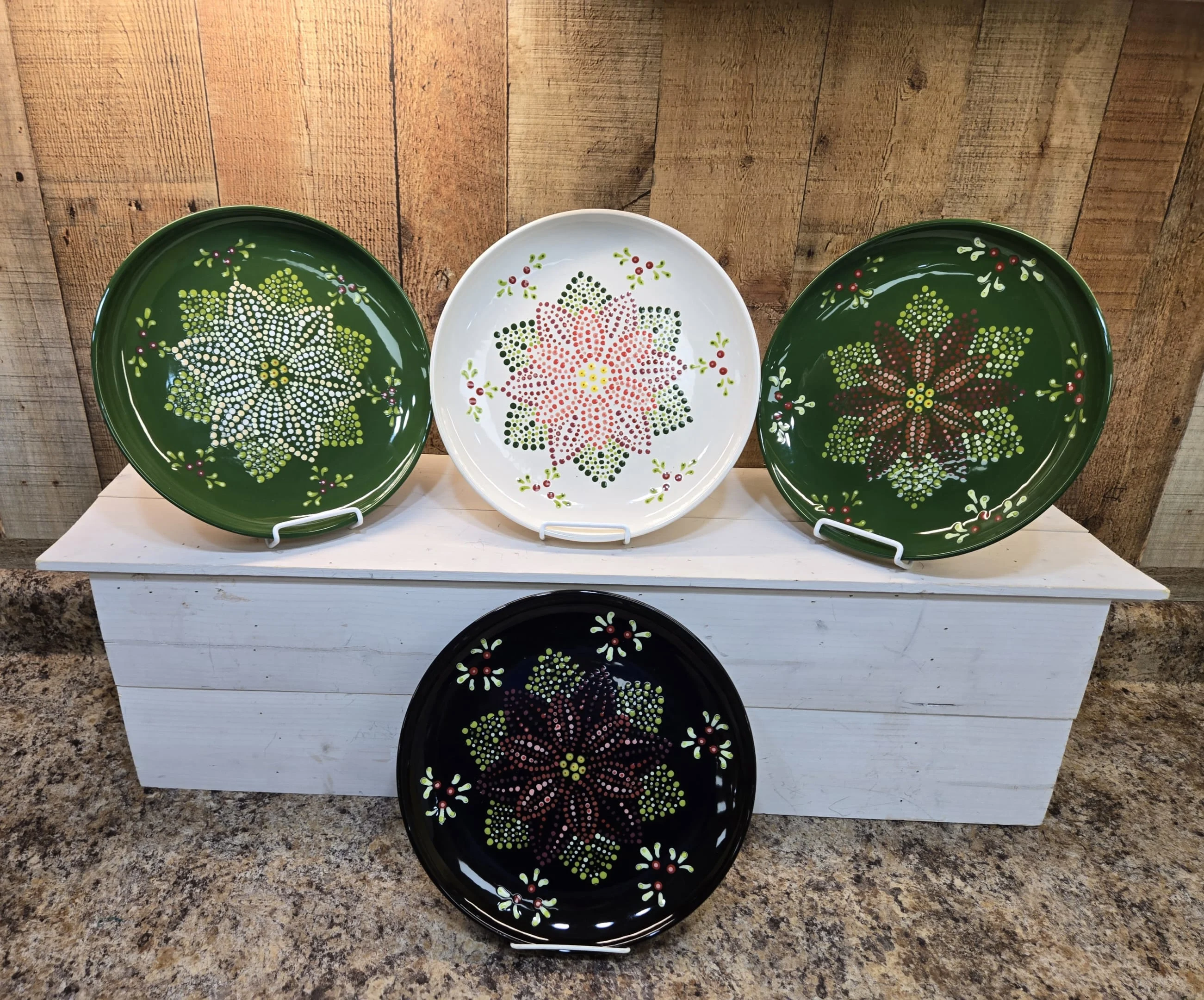 Poinsettia Dot Mandala Plate @ Great Sacandaga Brewing Company