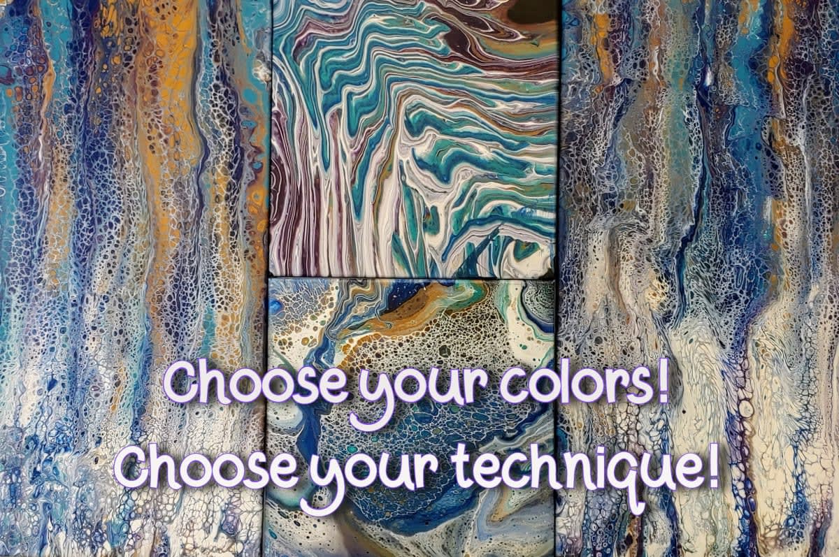 $50 Acrylic Pour Class - Basic Techniques & Pouring Methods