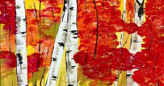 Birch Trees Canvas Class with Connie