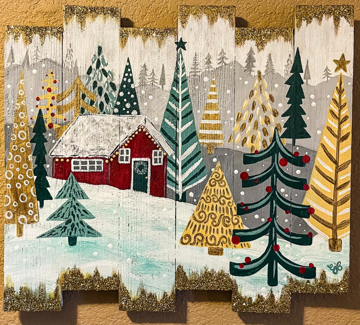 Funky Winter Wood Panel