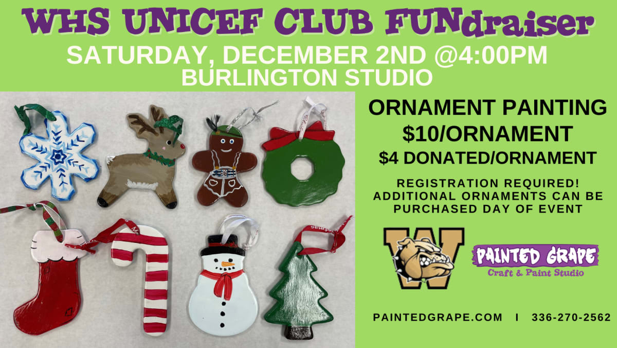 Williams High School Unicef Club - Christmas Ornament FUNdraiser