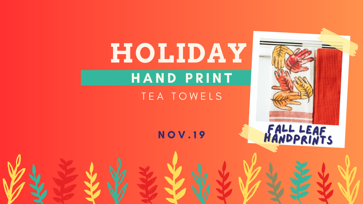 Holiday Handprint Tea Towels