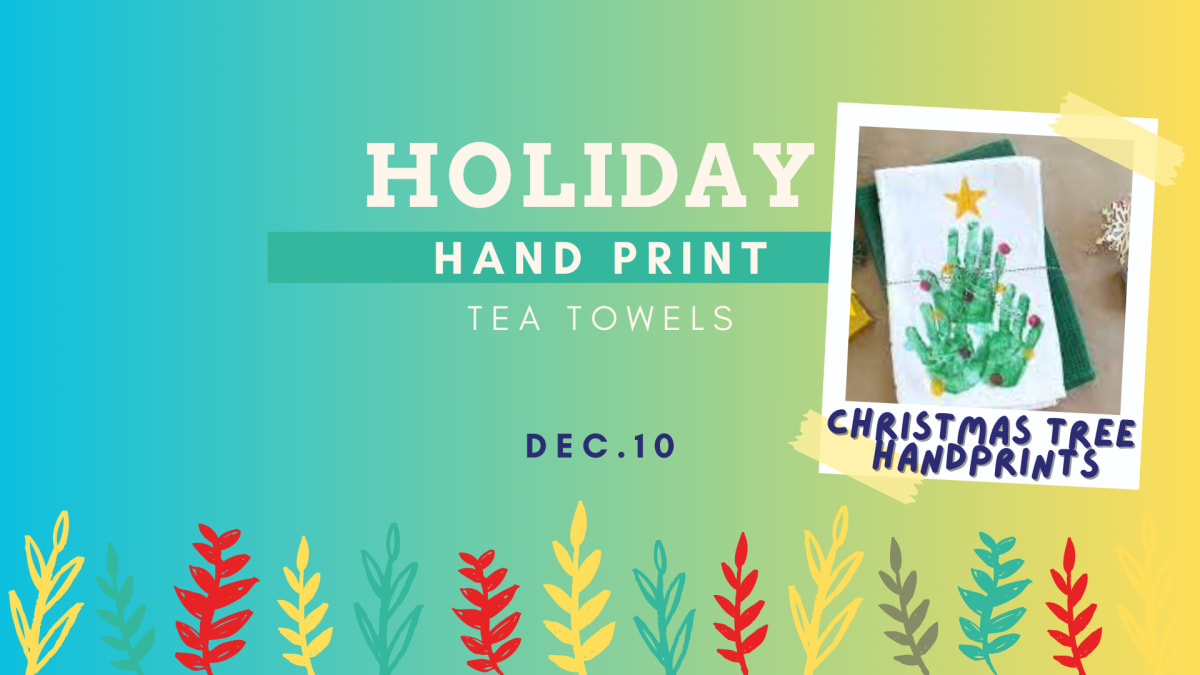Holiday Handprint Tea Towels
