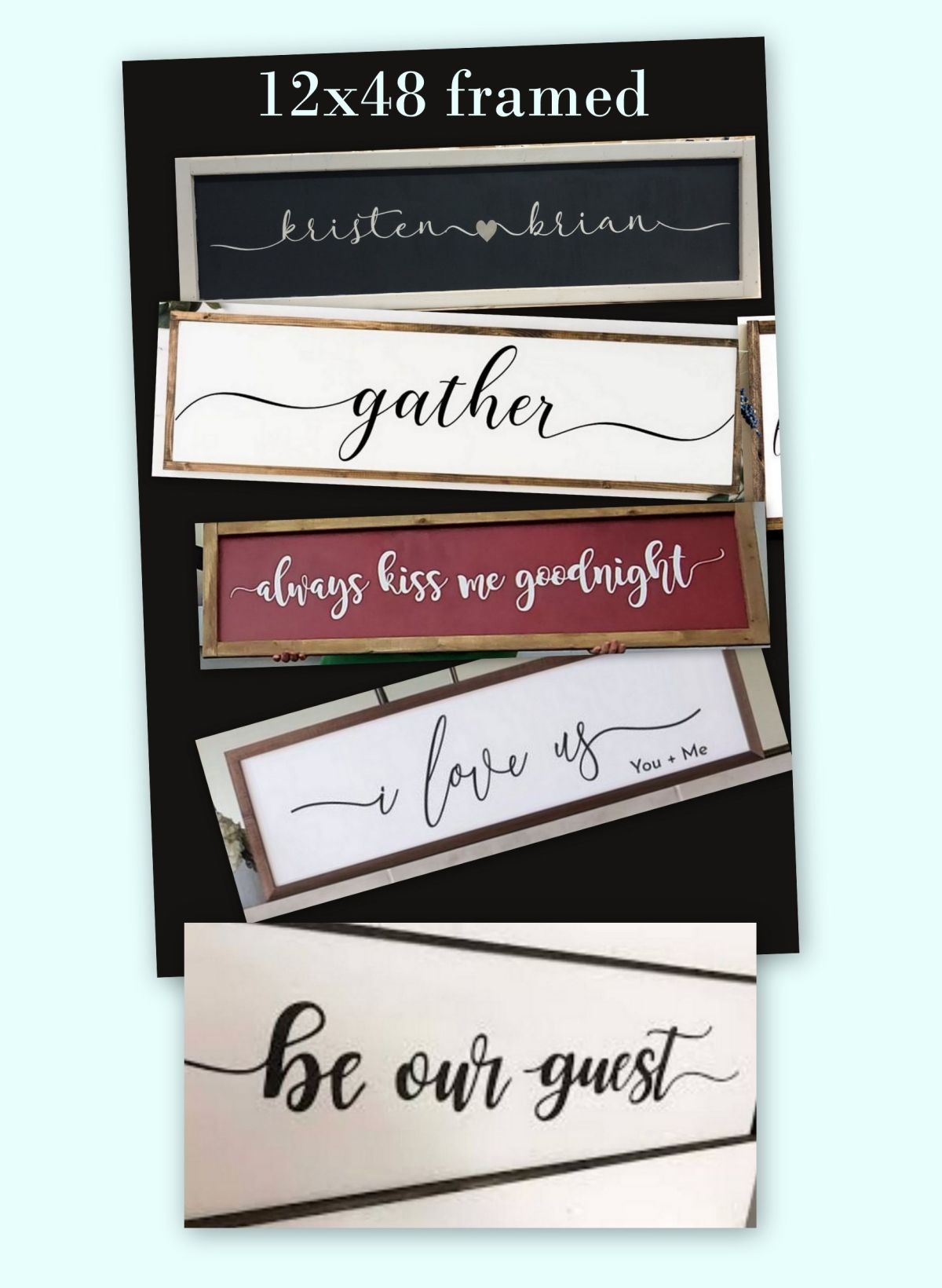 Beautiful Farmhouse framed signs in 4 sizes! Choose from 24x48, 12x48 ...