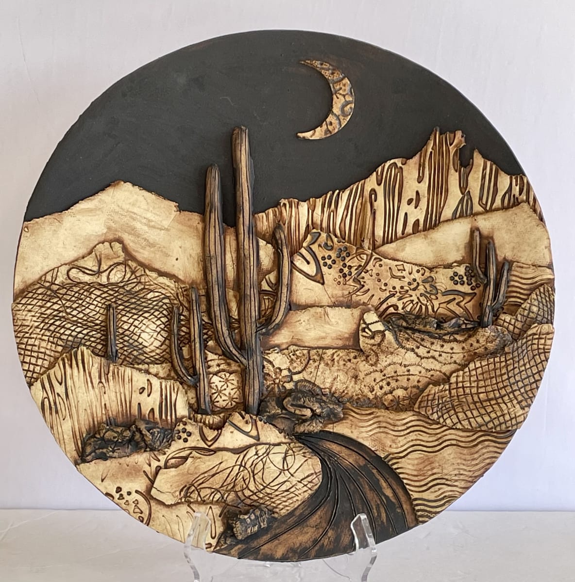 POTTERY/CLAY - Desert Landscape Wall Hanging/Plate