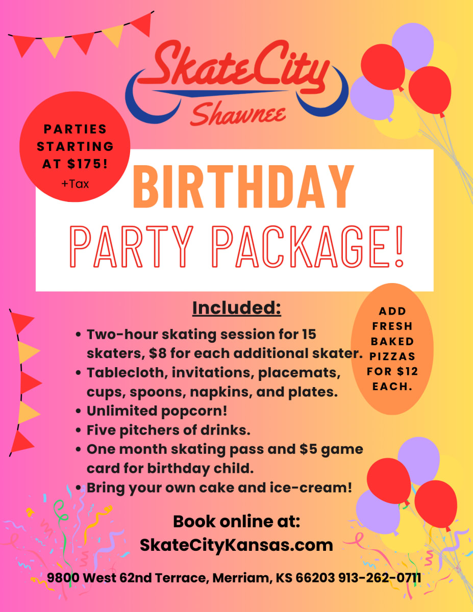 Roller Skating Birthday Party Package - Shawnee