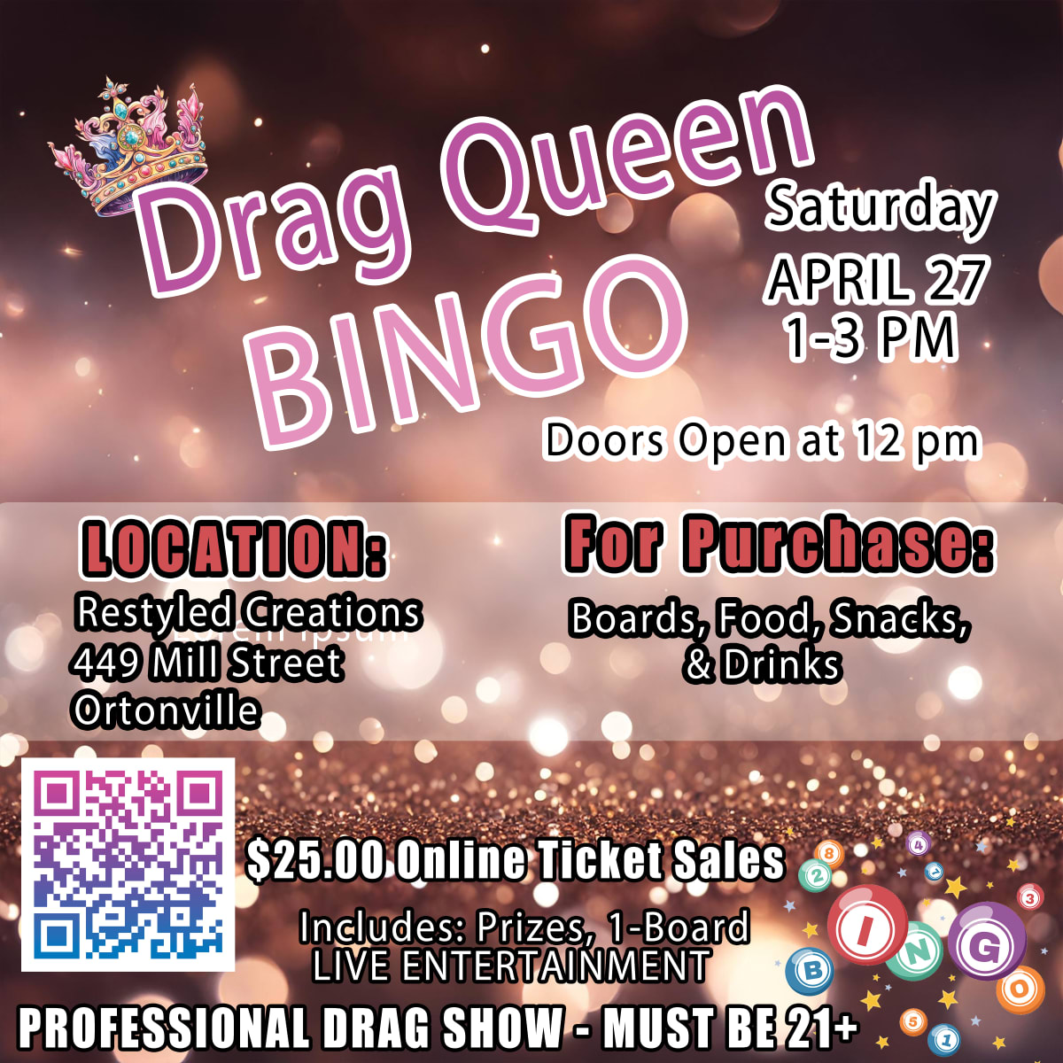DRAG QUEEN BINGO - Sat. 4/27/24