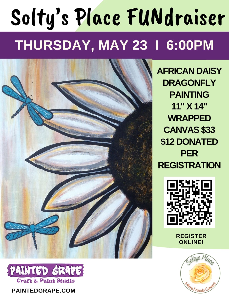 FUNdraiser - Soltys Place - African Daisy Dragonfly Canvas Class