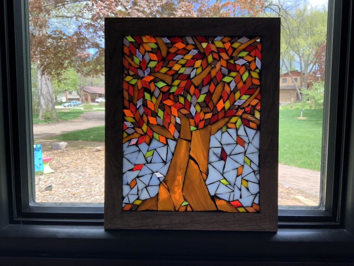 Fall Tree In Full Color Glass Mosaic 3 Week Course Fall 2024