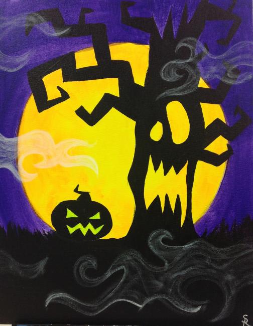 $25 Thursdays - Spooky Tree Canvas Paint & Sip Canvas Class