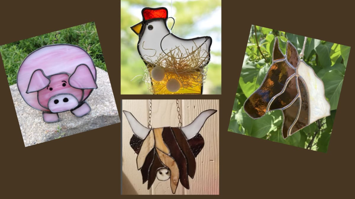 Stained Glass Farm Animals! Your choice of animal and colors!
