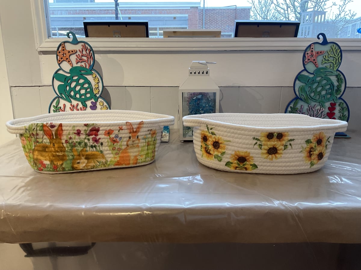 Decoupage Rope Basket