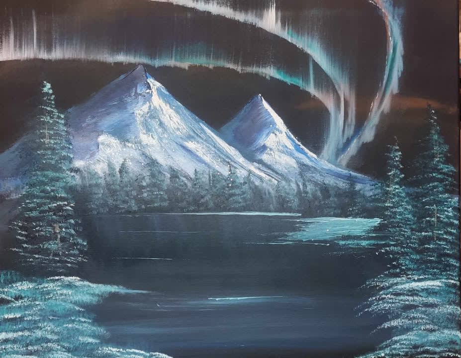 Bob Ross Northern Lights Oil Painting Workshop