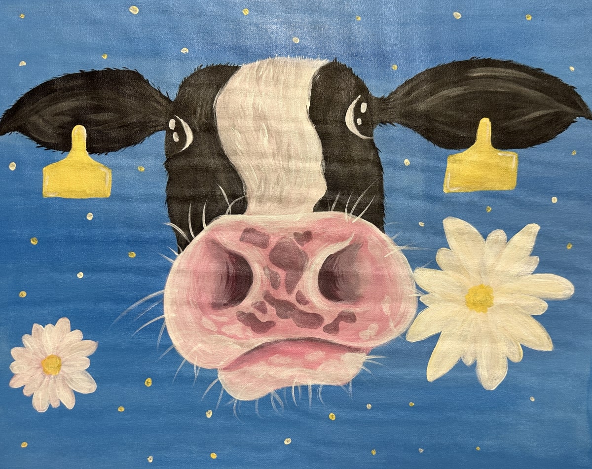 TWO for TUEsday - Daisy Cow Canvas Paint & Sip Class