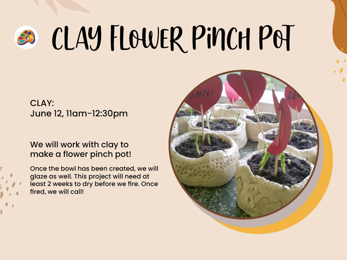 Summer Class - Kids Clay Flower Bowl w/ Seeds