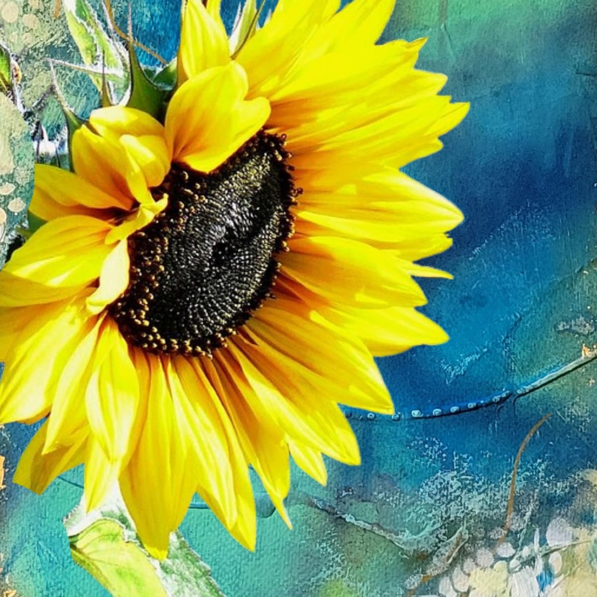 🎨Paint & Sip Night🍷 Textured Sunflower