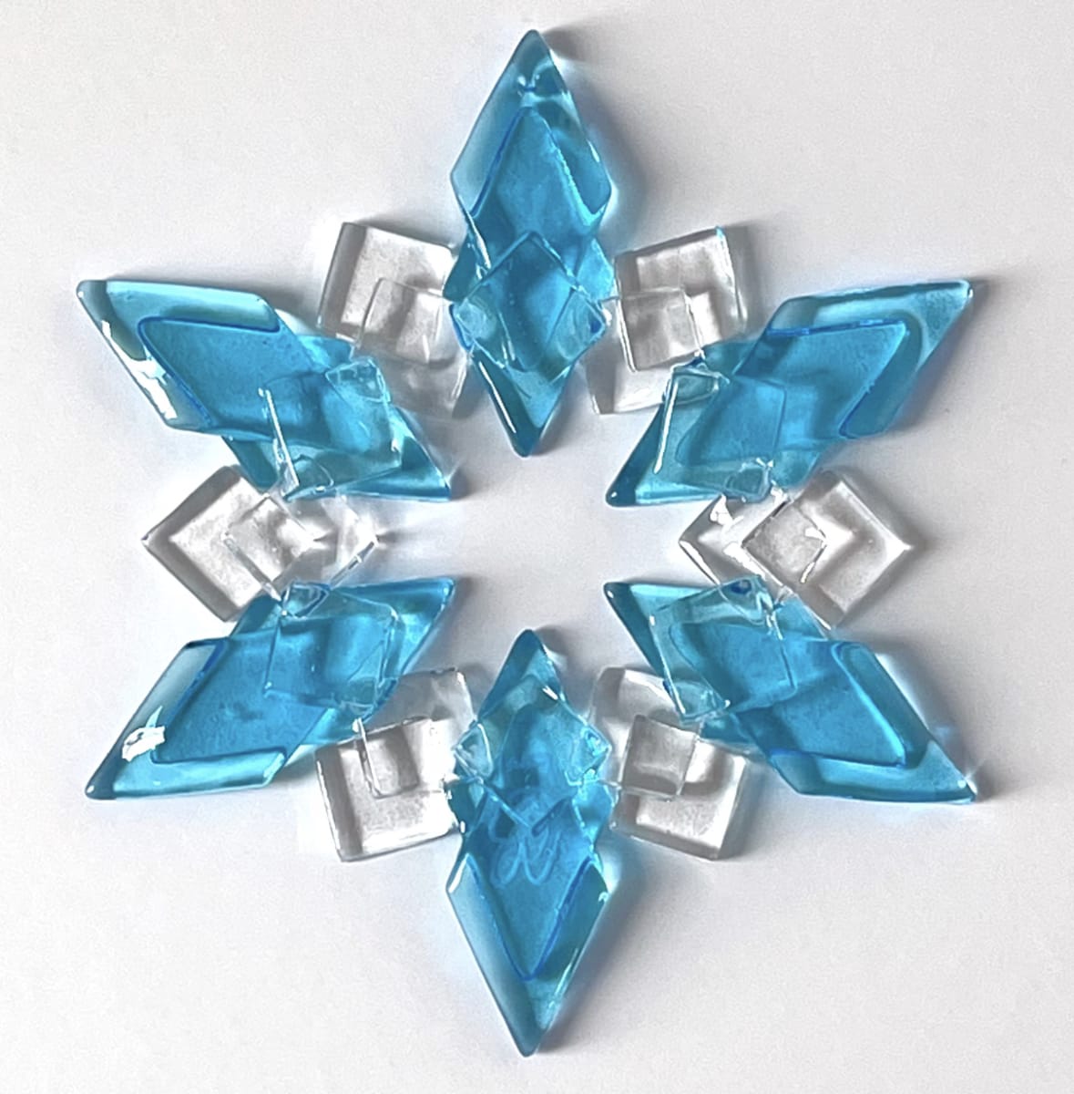 Fused Glass Snowflake Suncatchers