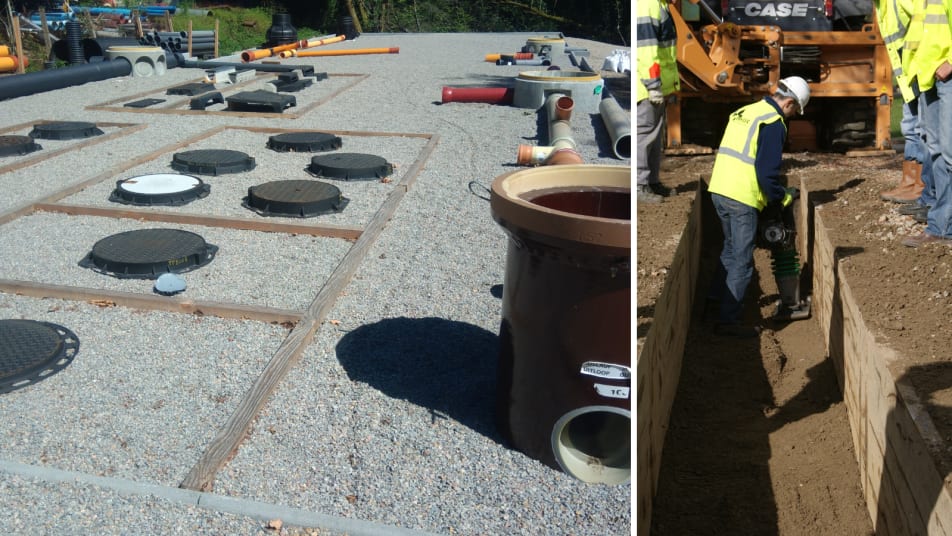 Plateforme - Pose des canalisations d’assainissement et contrôle de ...