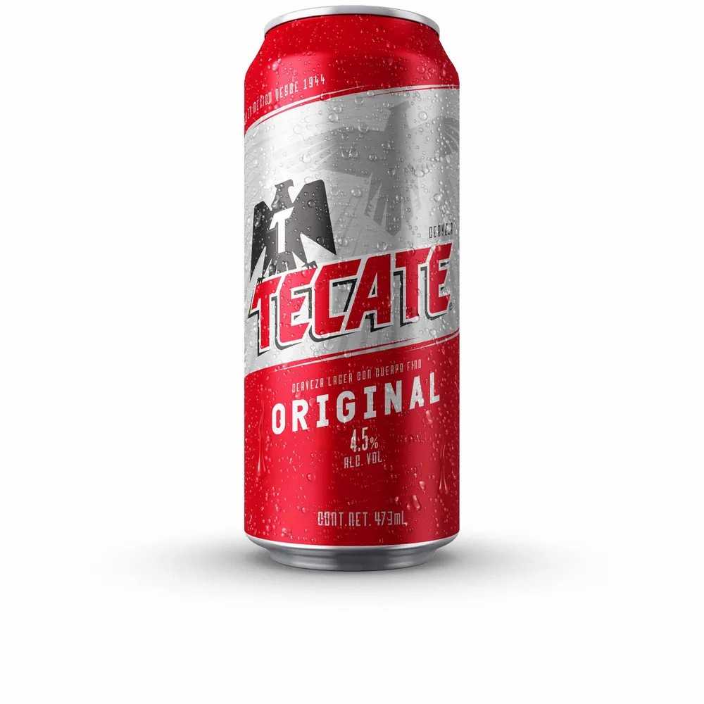 Cerveza Tecate Rojo Lata 16 Oz.
