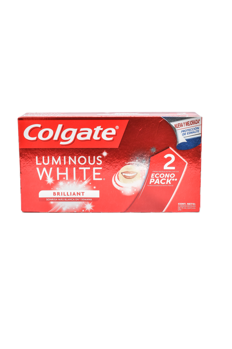 Pasta Dental Colgate Luminous White Brilland Mint 75 Ml 2 Pack