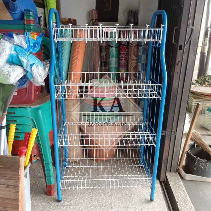 Jual Rak Piring Besi - Rak Besi Master Susun 4 (Gojek-Grab) - Biru ...