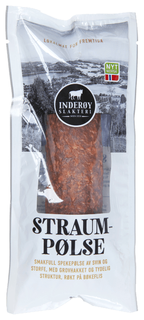 Inderøy Slakteri Straumpølse 250 g | Oluf Lorentzen
