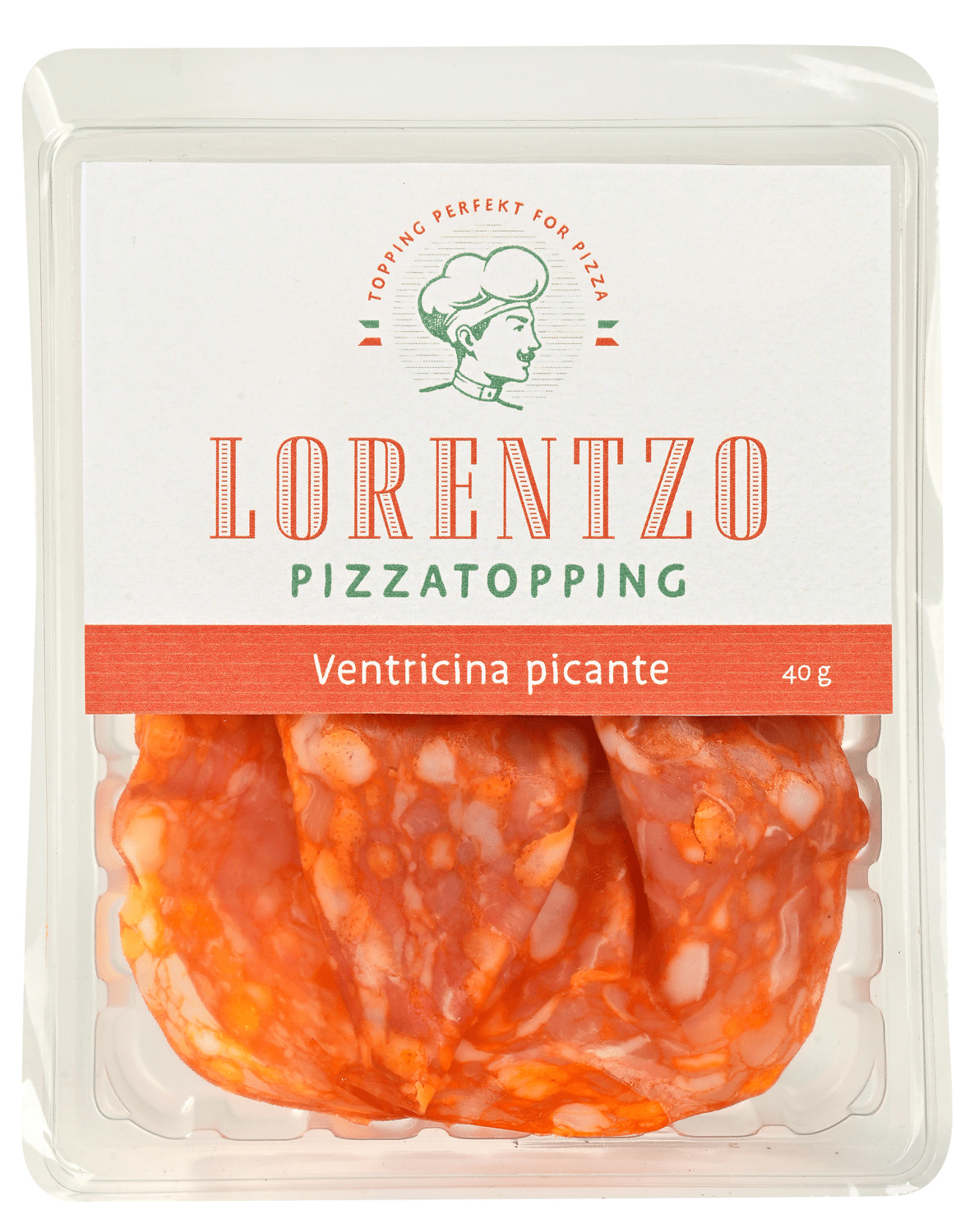 Lorentzo pizzatopping ventricina picante 40 g | Oluf Lorentzen