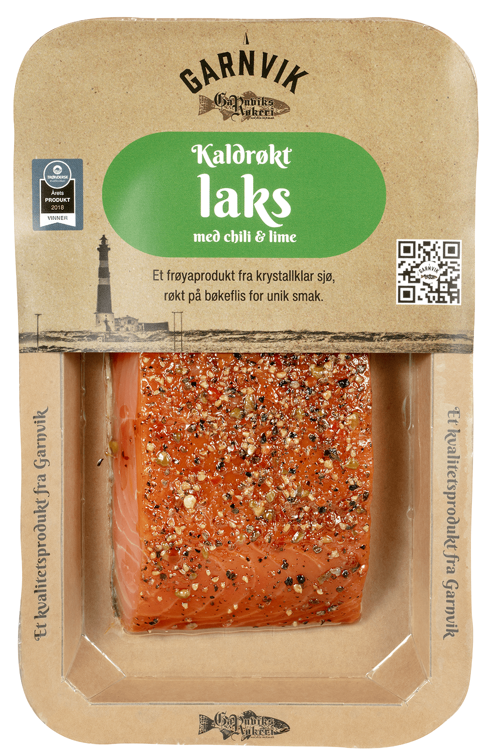 Garnvik kaldrøkt laks m/chili bit 200 g | Oluf Lorentzen