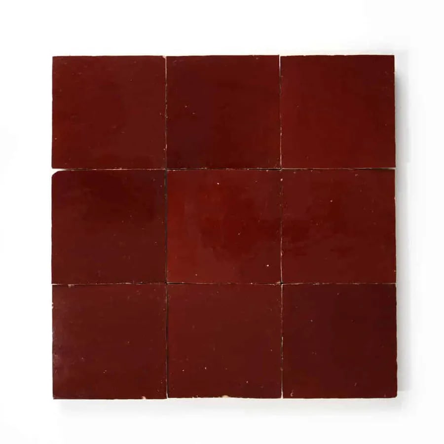 Deep Maroon 10 x 10 | Moroccan Tiles by Omari Zellige