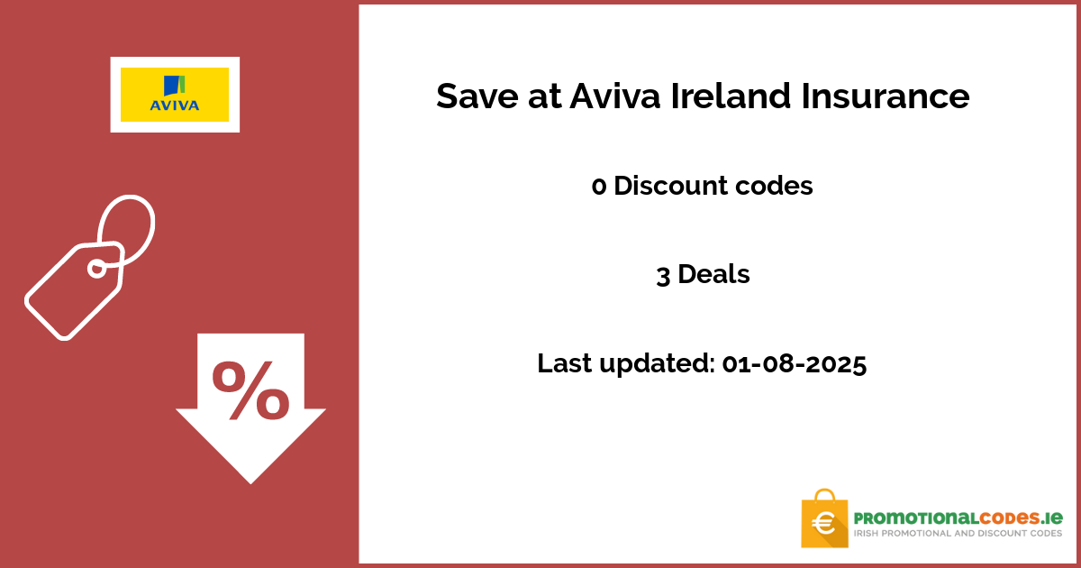 Aviva Ireland Insurance Discount Codes → Up to 75% off | August 2025