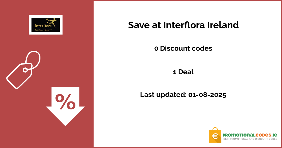 Interflora Ireland Discount Codes → Up to 75% off | August 2025