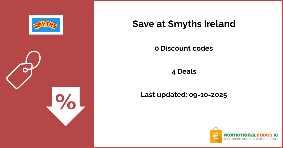Smyths Ireland Discount Codes → Up to 75% off | October 2025