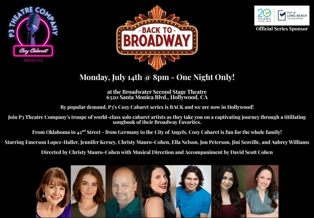 P3 Theatre Company Presents: P3's Cozy Cabaret - Back to Broadway