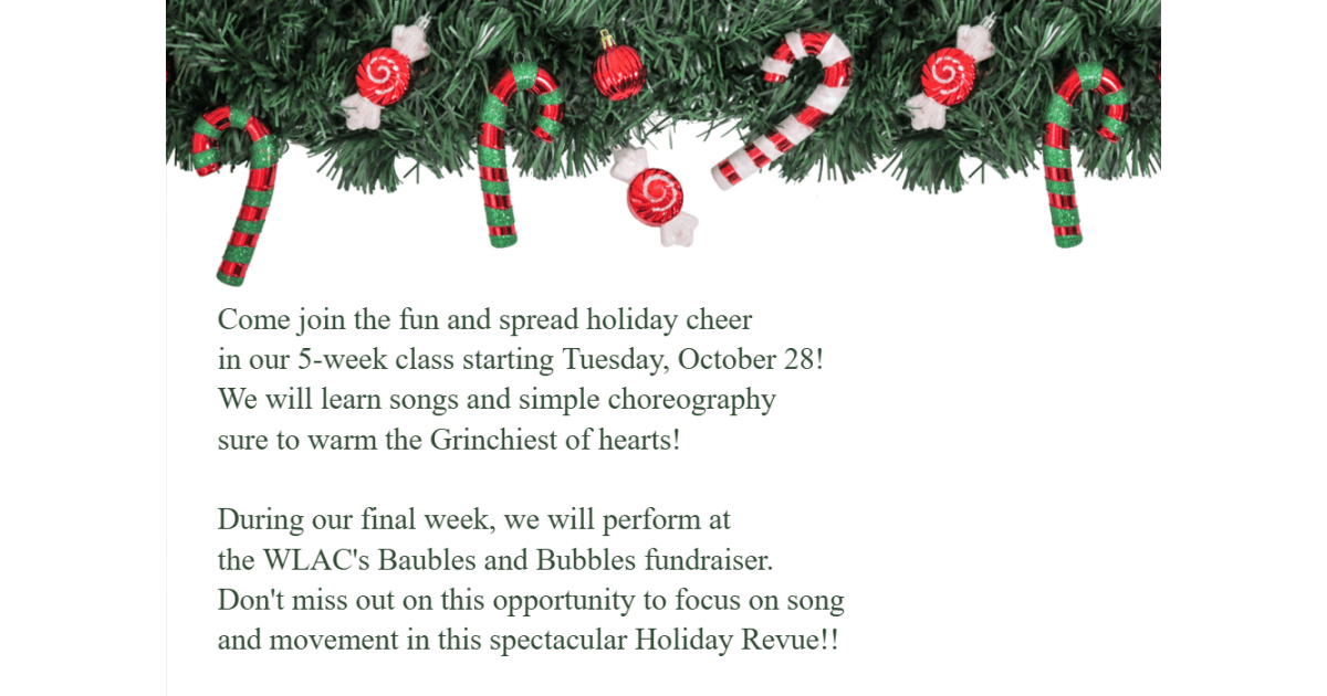 Warehouse Living Arts Center Presents: Musical Theatre Holiday Revue ...