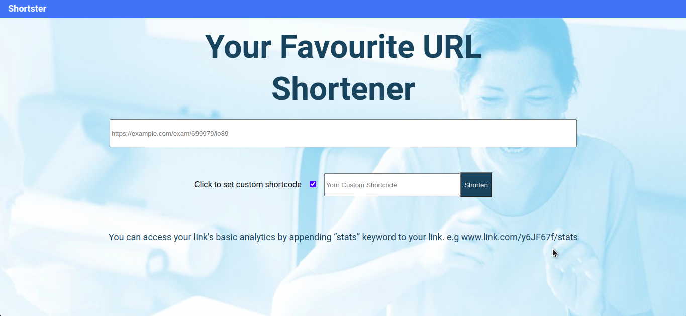 GitHub - Niyiojeyinka/Shortster: A fullstack javascript URL shortener
