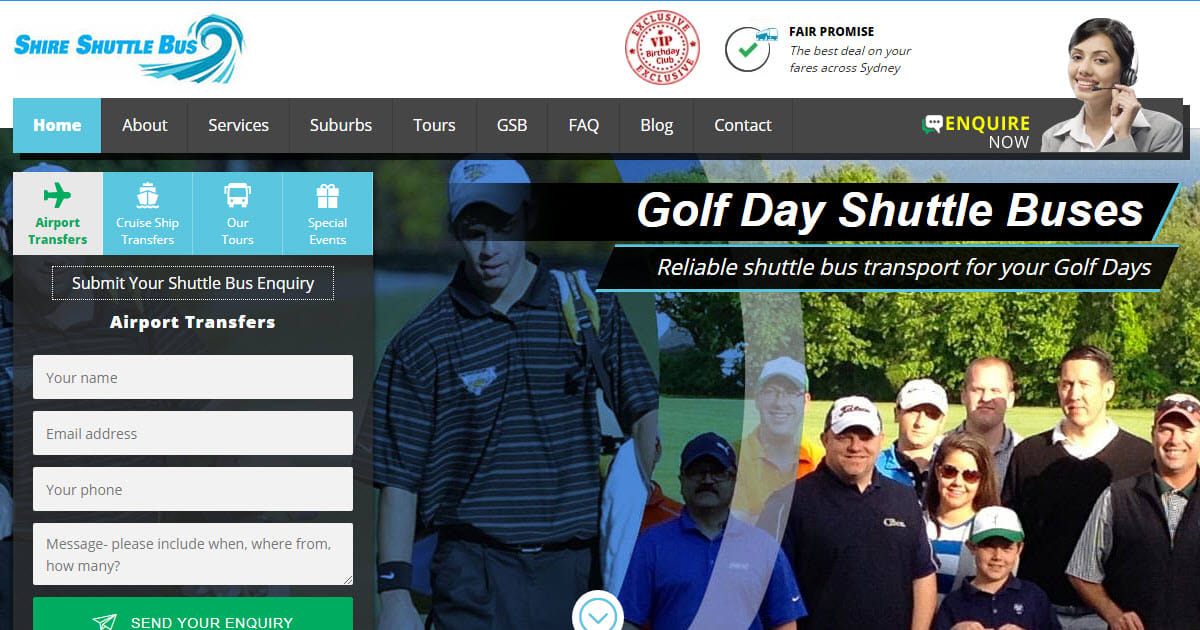Shuttle Transfers for Sydney Golf Day Outs | Shire Shuttle Bus