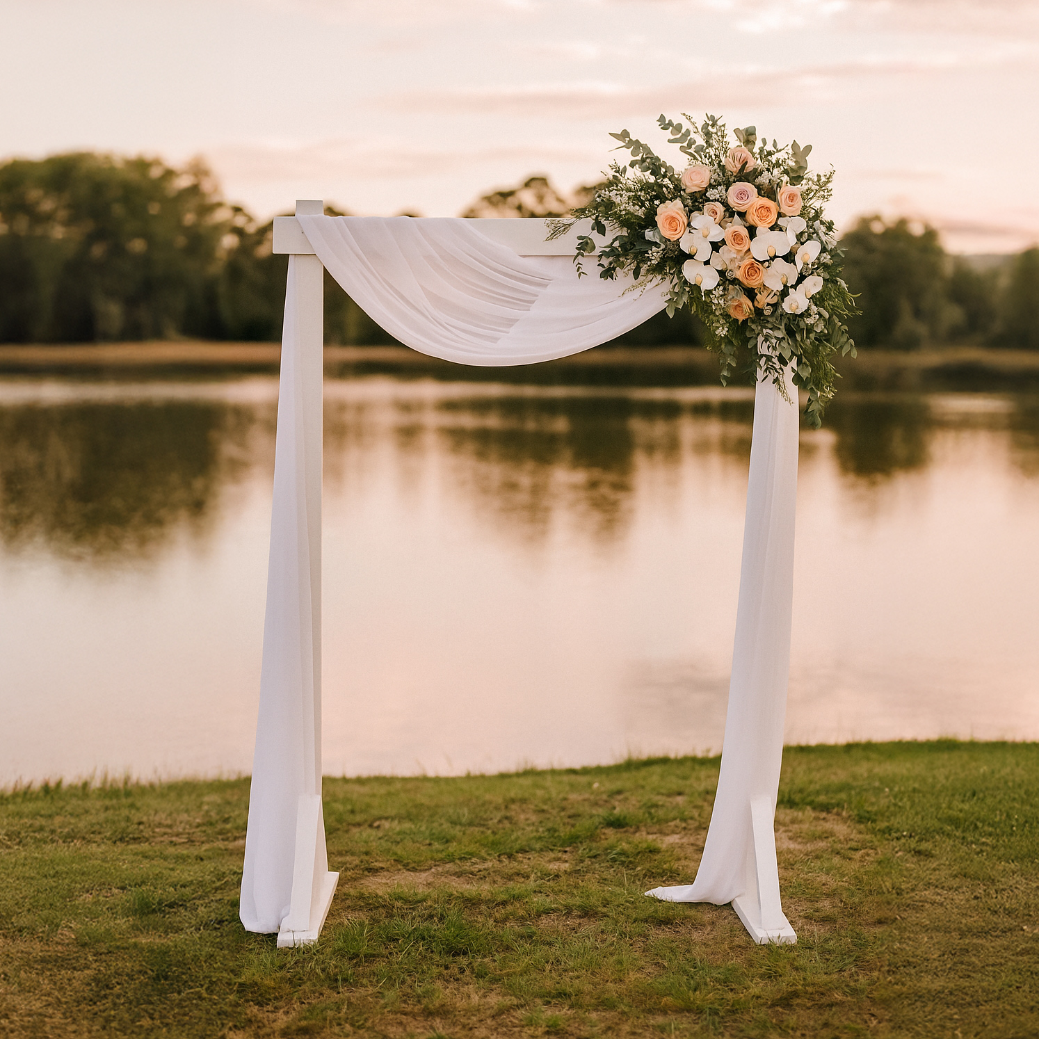 White Wooden Arbour Hire | Wedding Arch Rental - Party Hire Group