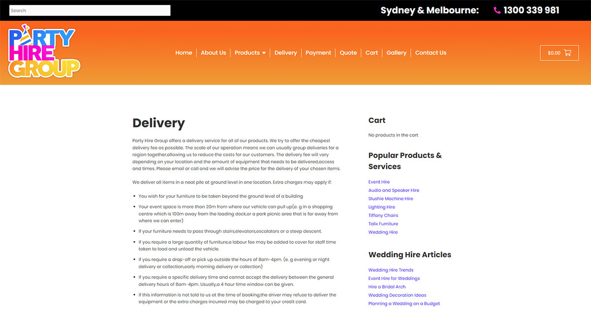 Delivery | Party Hire Group