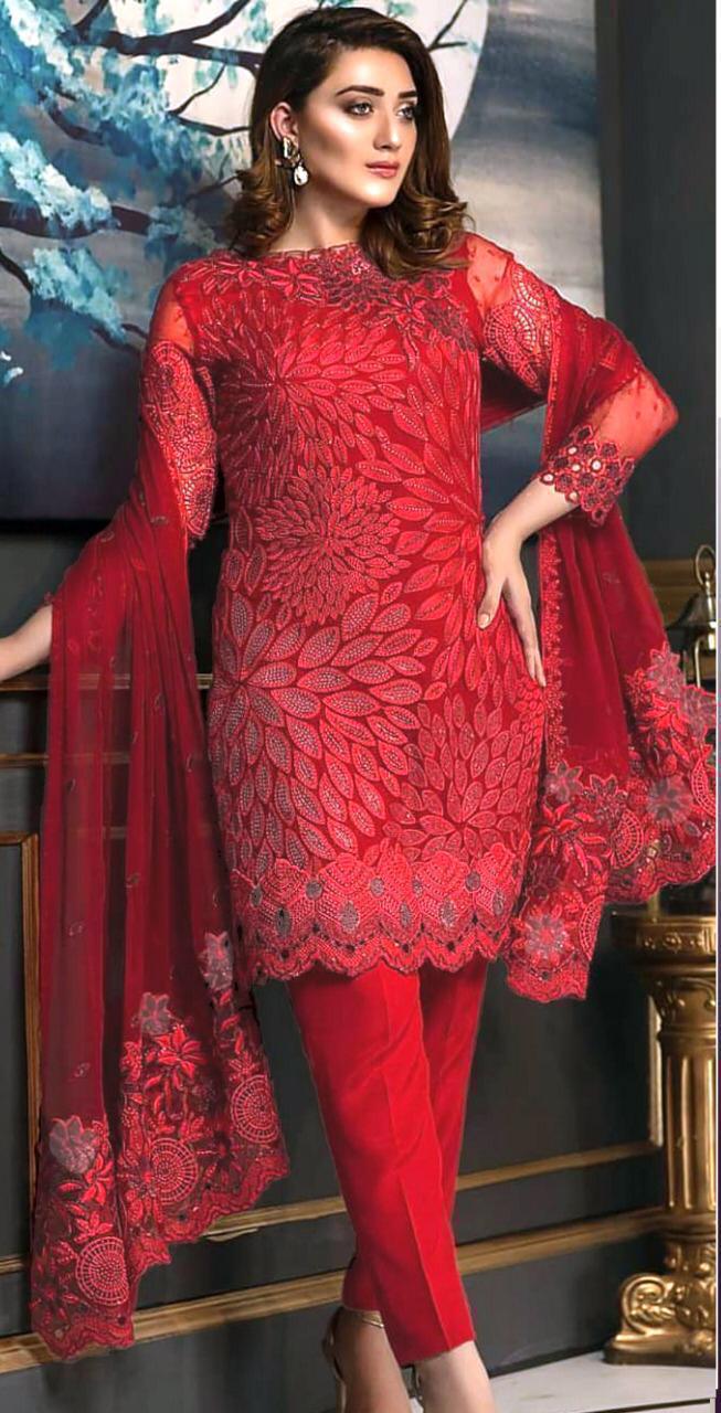 Aliza waqar Chiffon Embroidery Suit With chiffon Embroidery Duppatta ...