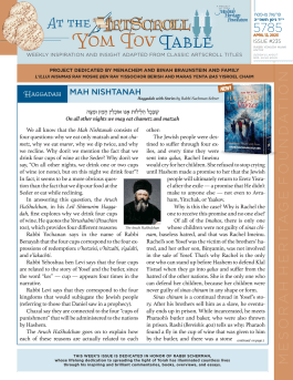 Pesach / Tzav 5785 - At the ArtScroll Shabbos Table - OU Torah