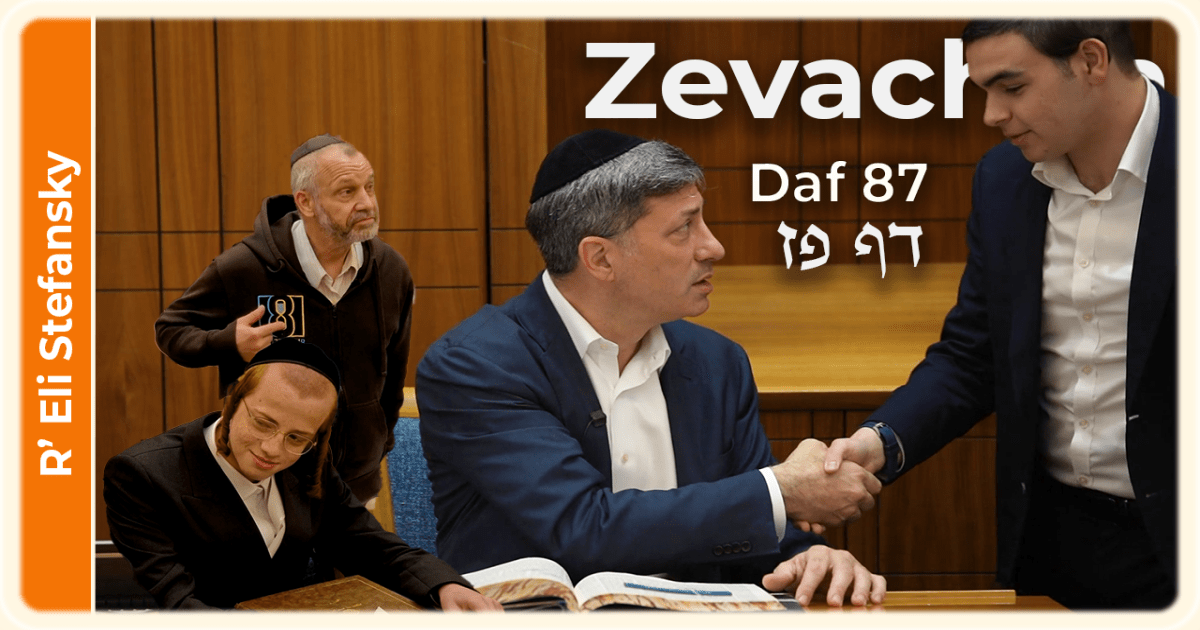 Zevachim 87 - Daf Yomi by Rabbi Eli Stefansky