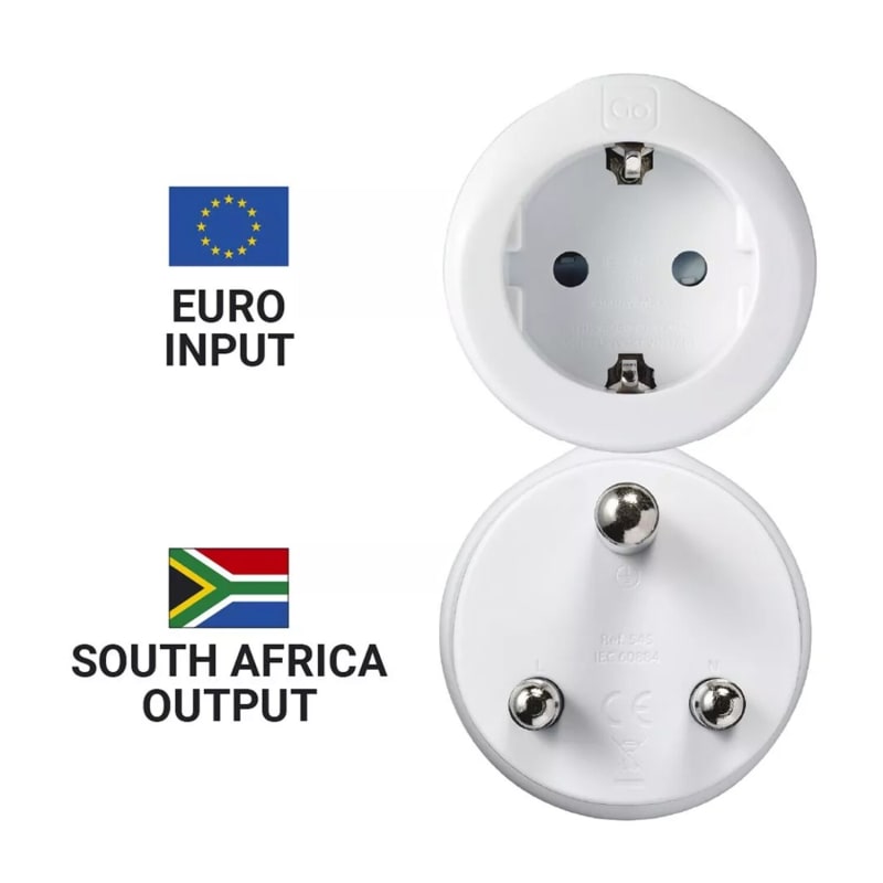 Go Travel EU-SA Adaptor Plug | 1017943 | Outdoor Warehouse