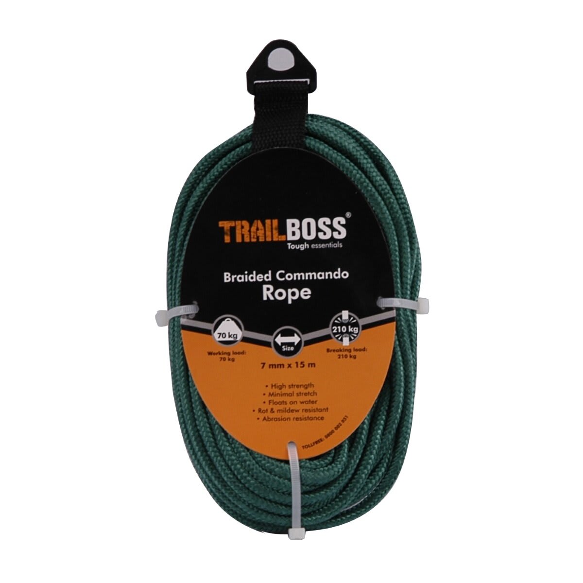 TrailBoss 7mm x 15m Braided Commando Rope | 1004501 | Outdoor Warehouse