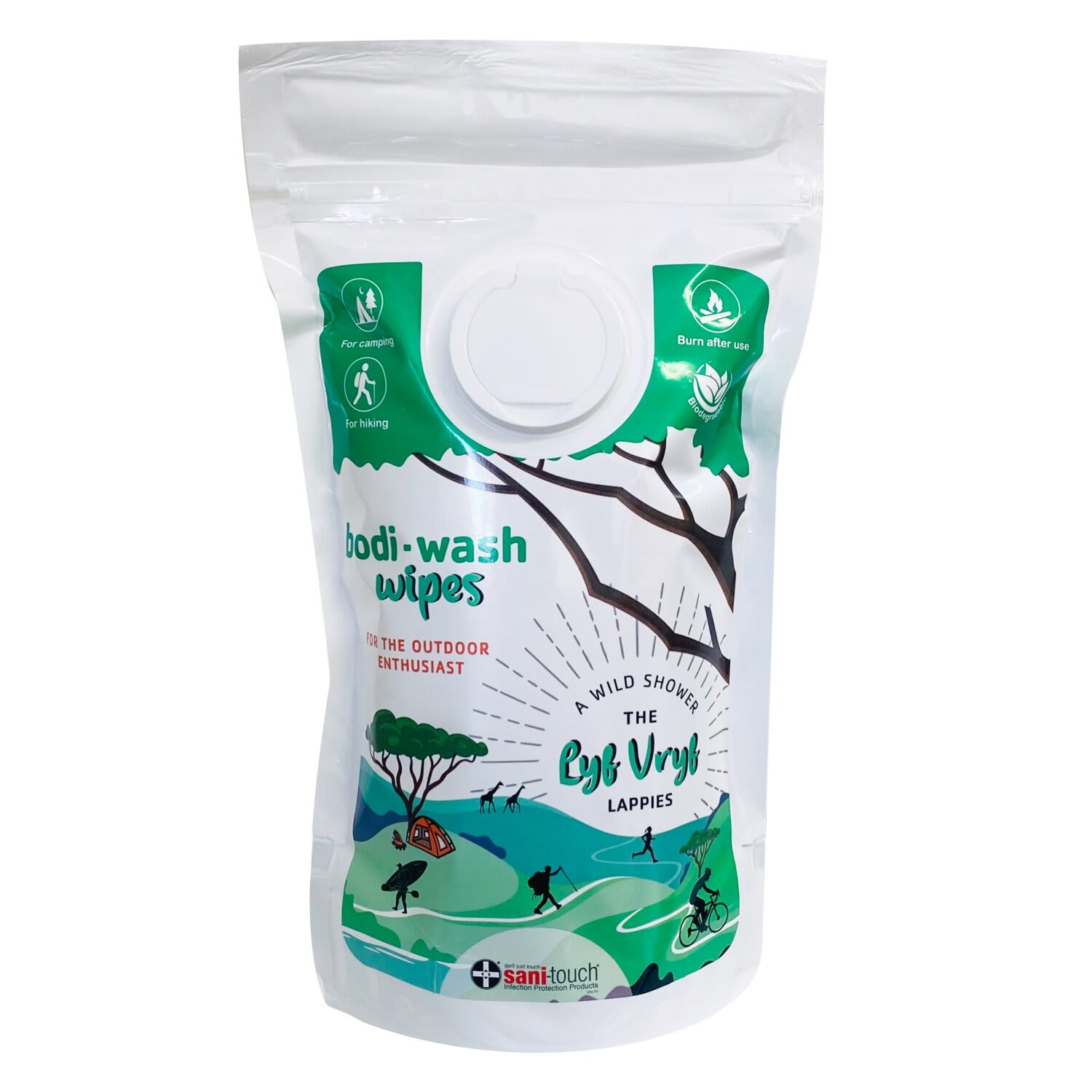 Sanitouch Bodi-Wash Wipes/Lyf-Vryf Lappies | 1014665 | Outdoor Warehouse