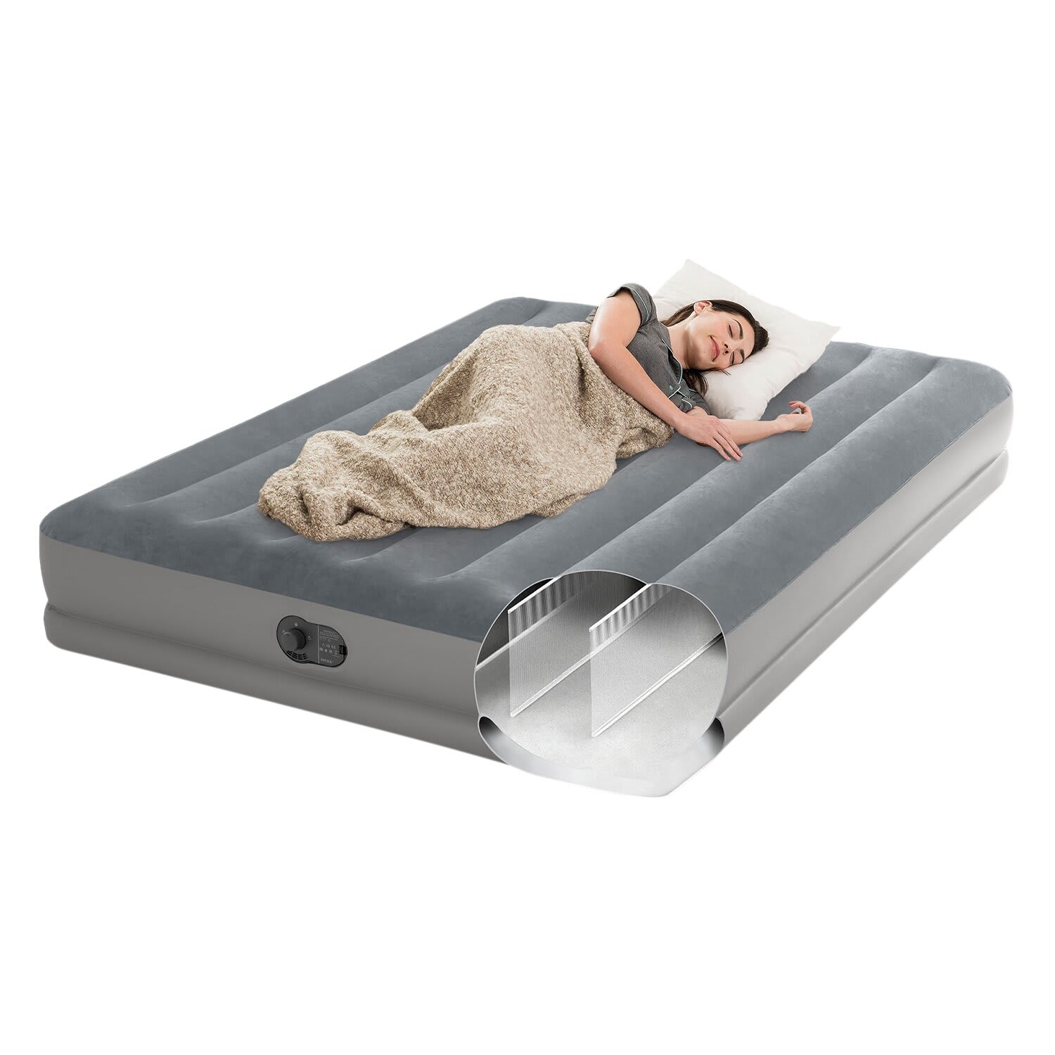 Intex USB Inflatable Mattress Queen 30cm | 1015107 | Outdoor Warehouse